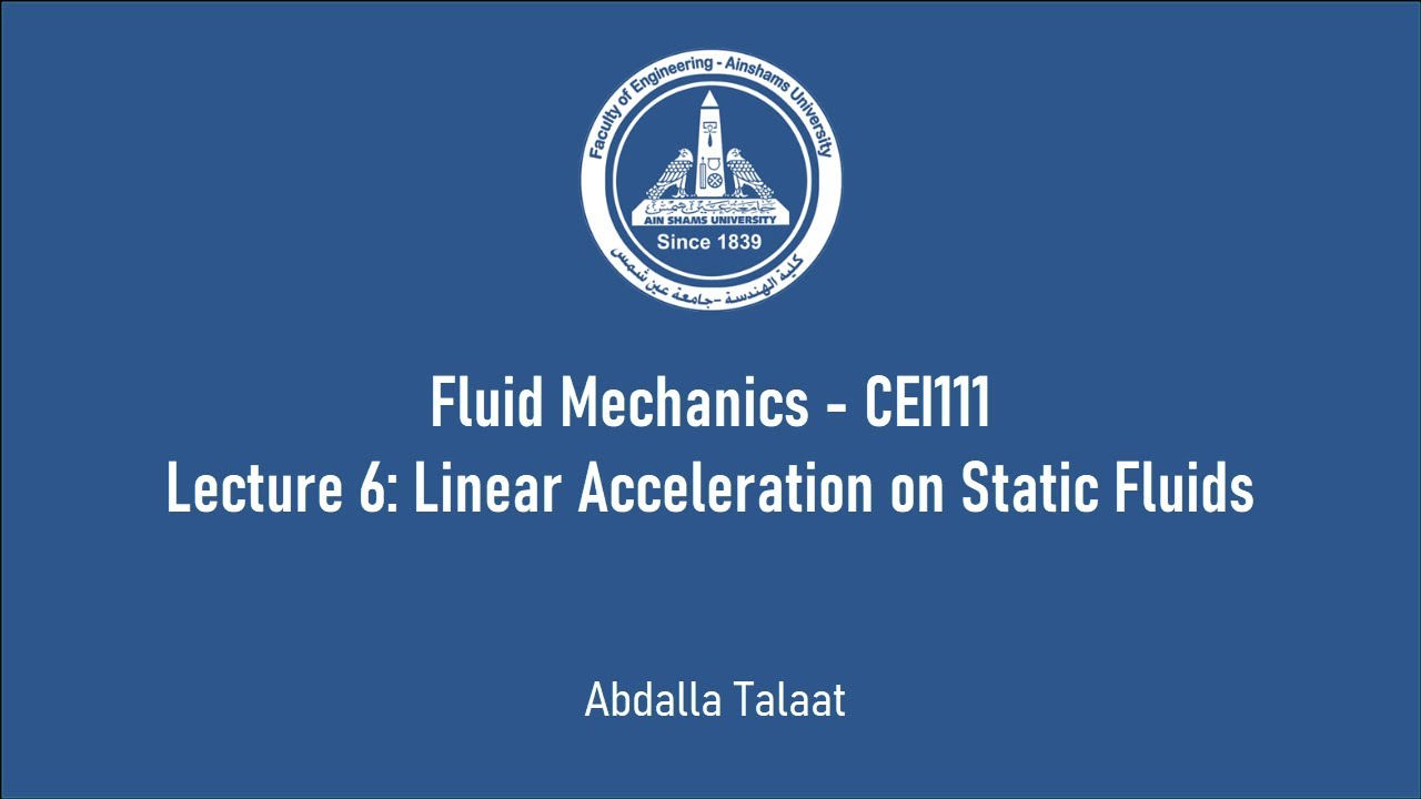 6. Linear Acceleration on Static Fluids - YouTube