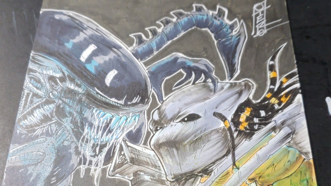 Alien Versus Predator Speed Paint - YouTube