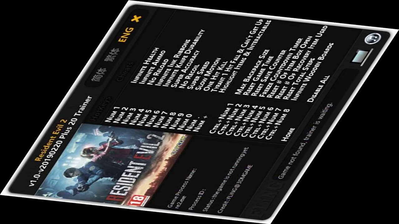 Resident Evil 2 Remake: Trainer +20 v1.0-v20190220 FLiNG Download - YouTube