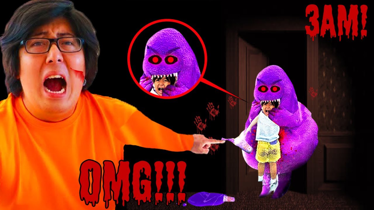 GRIMACE.EXE in RYAN'S WORLD HOUSE! 3AM *RYAN tries Grimace Shake* - YouTube