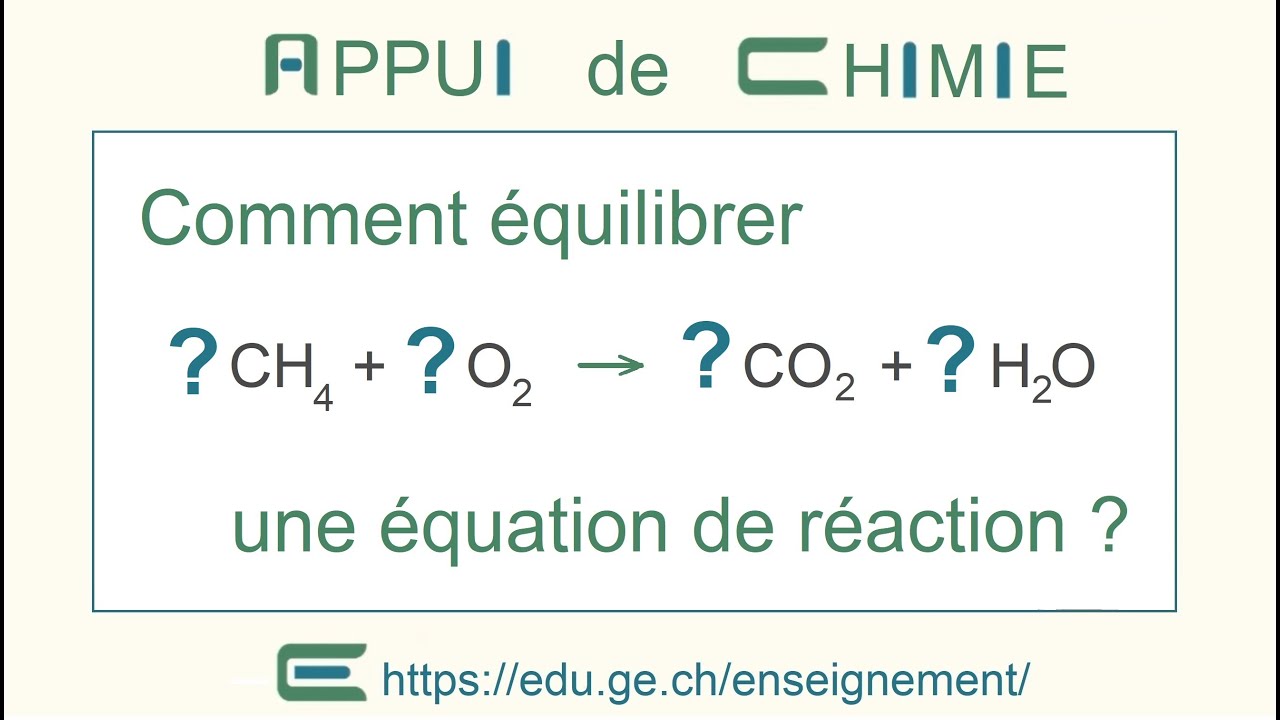 1F3Aa Comment équilibrer une équation de réaction ? (appui) - YouTube