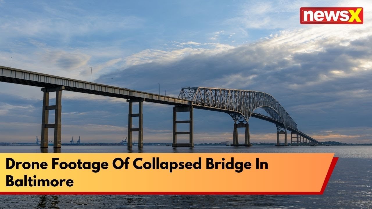 Drone footage captured the ship and Francis Scott Key Bridge in ...