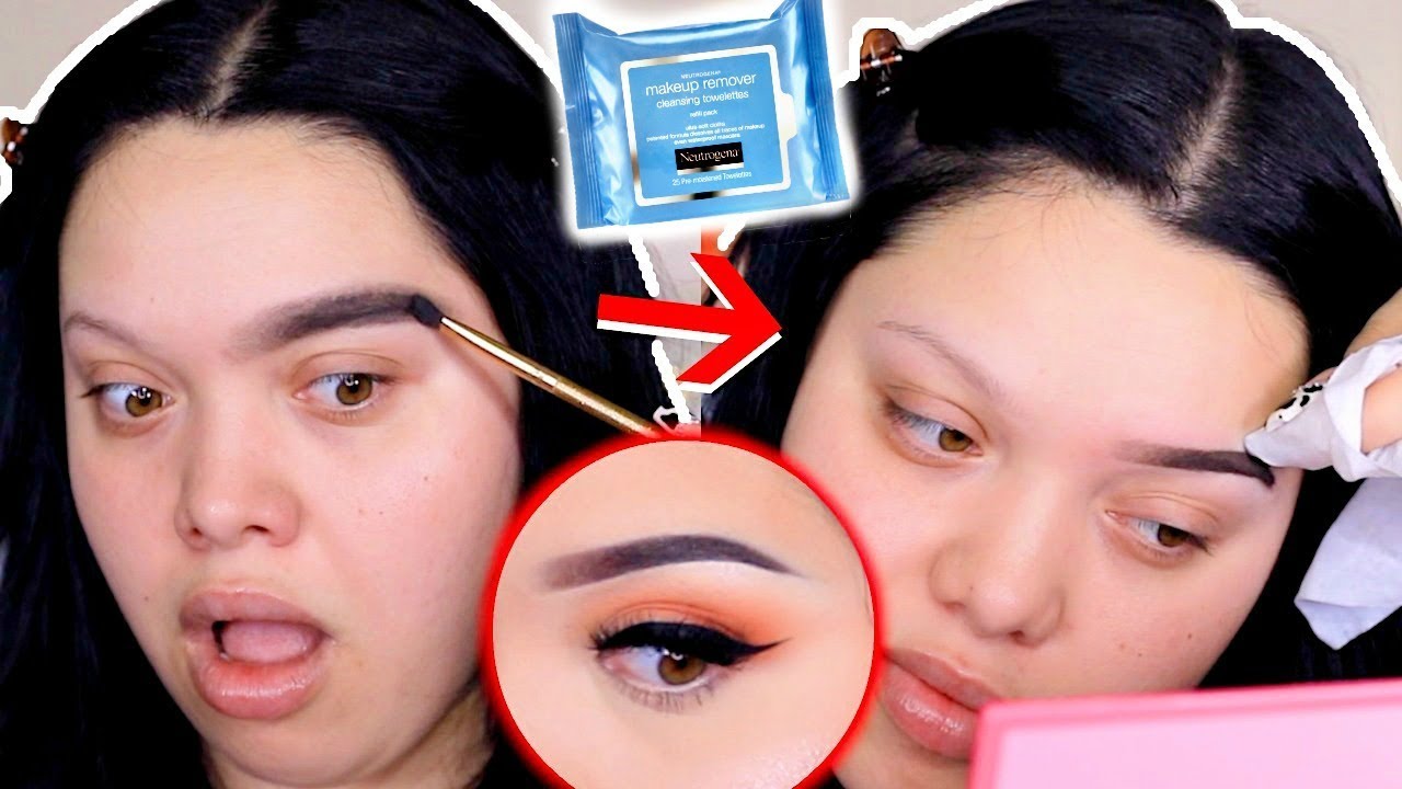 WORLDS EASIEST Brow Hack w/ just Makeup Wipes! *MUST WATCH* - YouTube