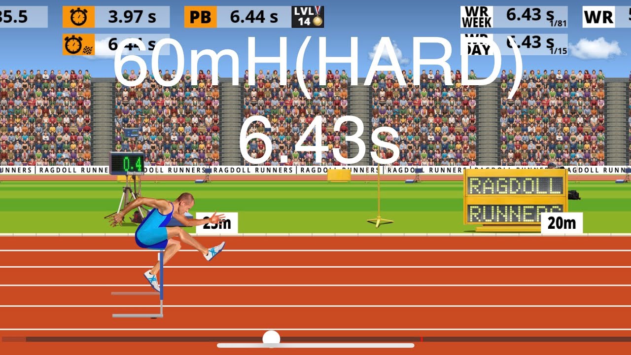 【記録更新】Ragdoll Runners 60mH(HARD) 6.43s 15位 - YouTube