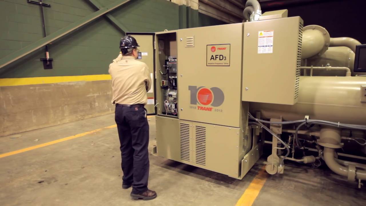 New Trane Series S CenTraVac Chiller Installation - YouTube