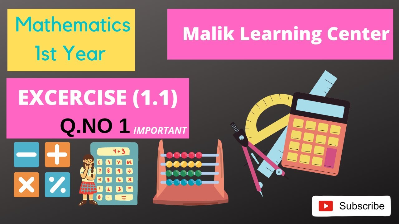 1st Year Mathematics Exercise 1.1 (Q.1) with important questions - YouTube
