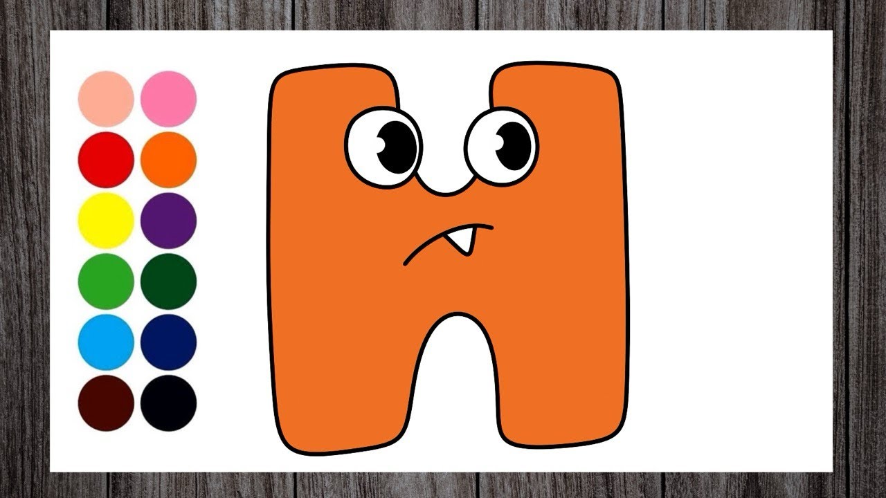 How to Draw Alphabet H Easy for Kids | Alphabet Drawing and Colouring ...