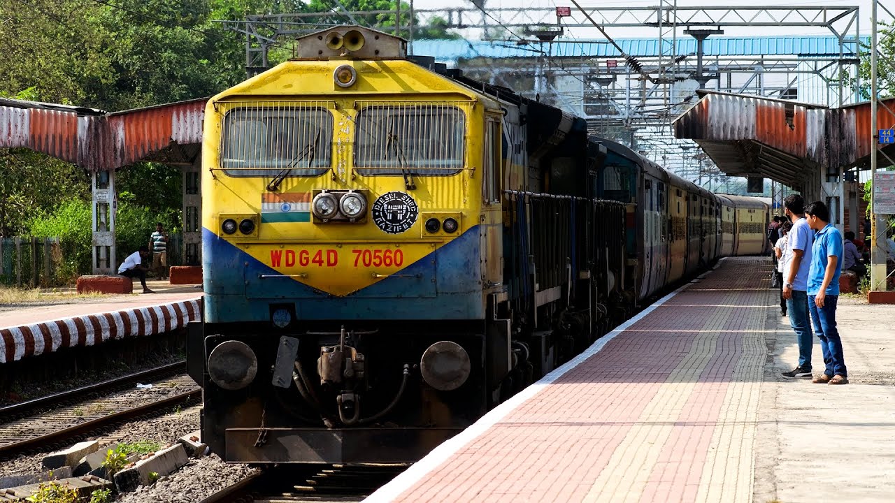 One Way Special Train ! Twin EMD leading 05029 GKP - MAO Festive ...