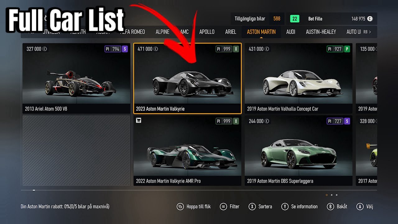 Forza Motorsport | Full Car List - YouTube