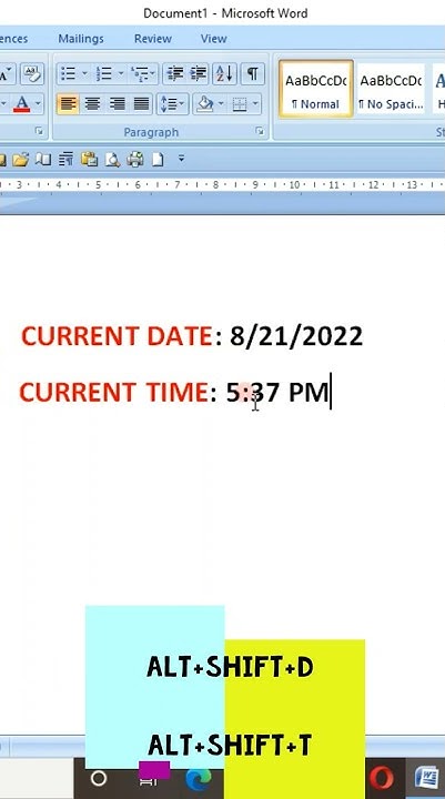 current date & current time shortcut tricks | best tricks | Ms office tutorial #shorts - YouTube