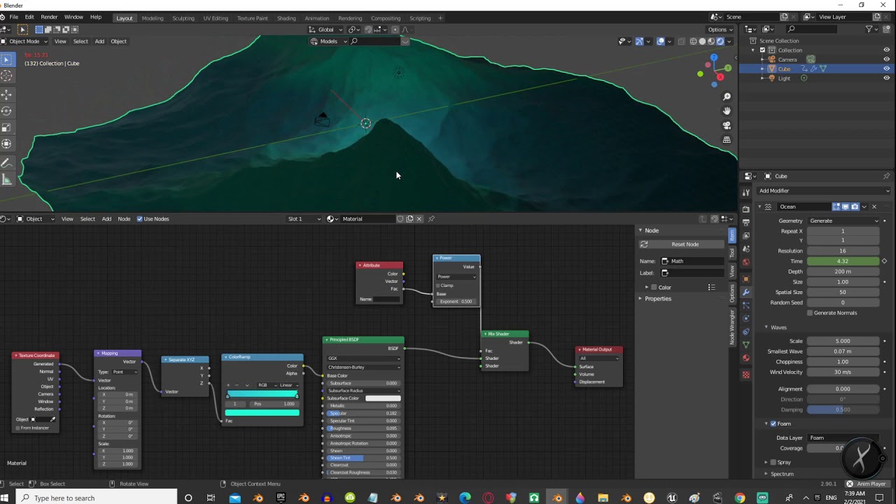 Blender 3d tutorial - Fast Realistic Ocean - YouTube