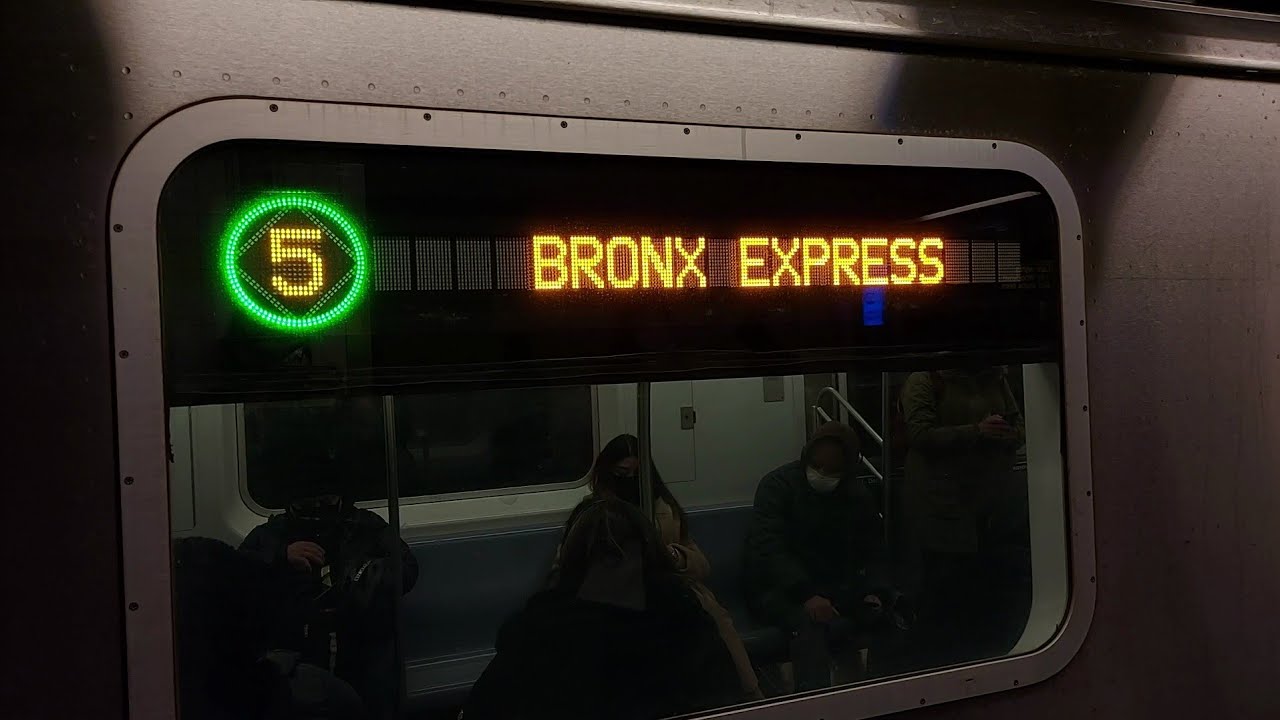 MTA: R142 7021 on the 2/5 lines (First trip on the 5) with LED sign ...