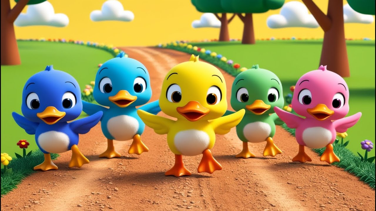 Five Little Colorful Ducks Song | Nursery Rhymes & Kids Songs ...