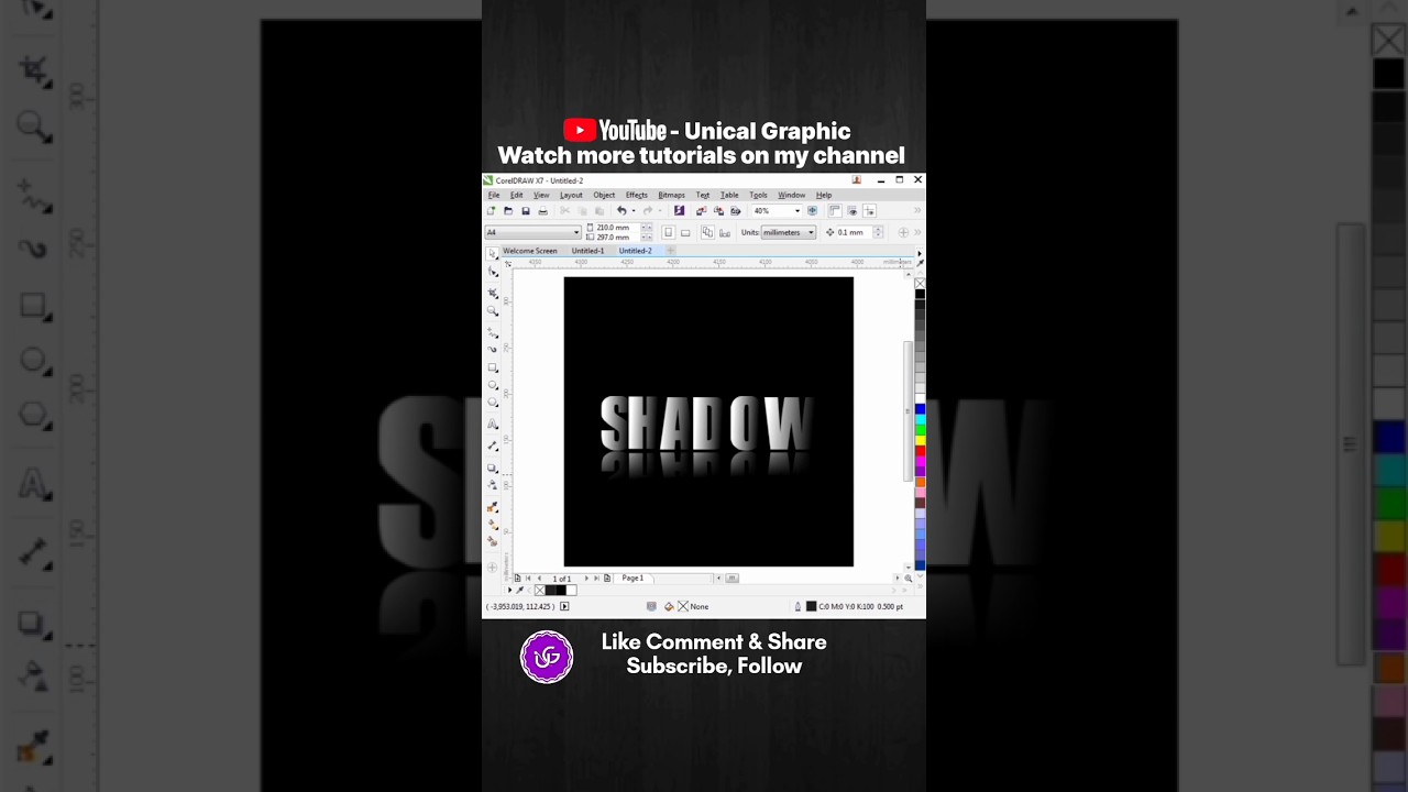 Shadow design in Coreldraw | #coreldraw #logodesign #graphicdesign # ...