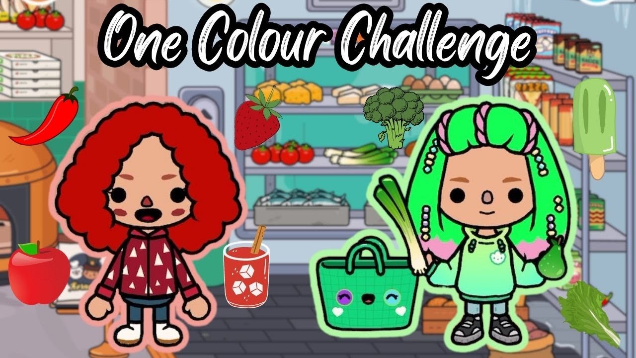 One Colour/Color Challenge 🍓🥦🎨 | *with voice* 🎙️| Toca Life World Story ...