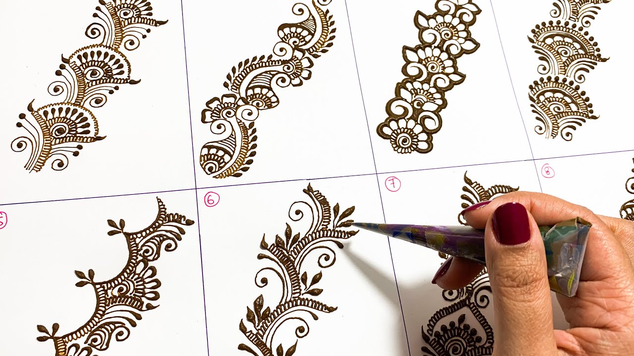 MEHNDI FOR BEGINNERS - TYPES OF MEHNDI STRIP DESIGNS | LEARN EASY ...
