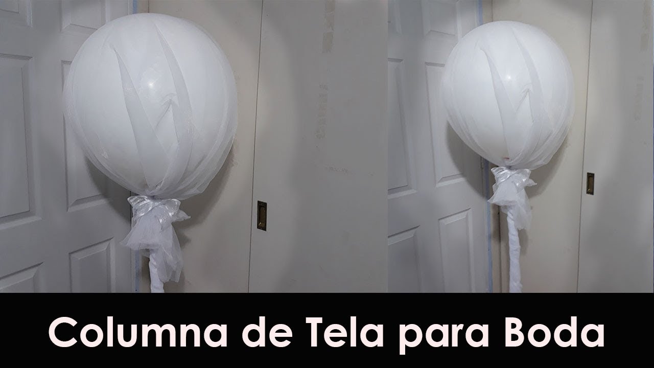 columna de tela y globo gigante para boda - YouTube