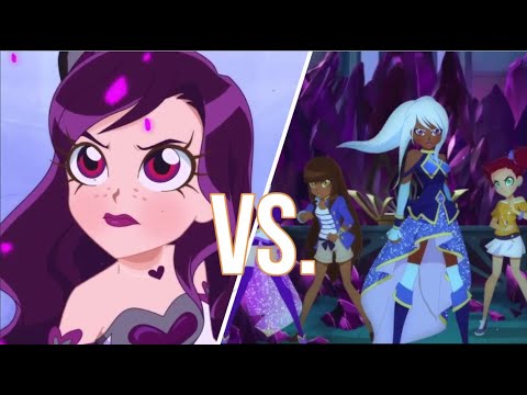 {Lolirock} - {Dark Iris Vs. Talia, Auriana, Carissa, Lyna and Izira} - {PariRocks Lolirock}