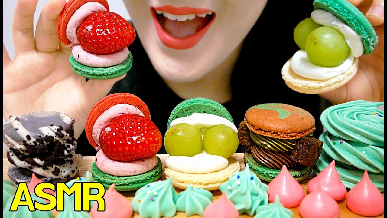 ASMR Macaron Meringue cookie 마카롱 머랭쿠키 리얼사운드 먹방 (EATING SOUNDS) NO ...