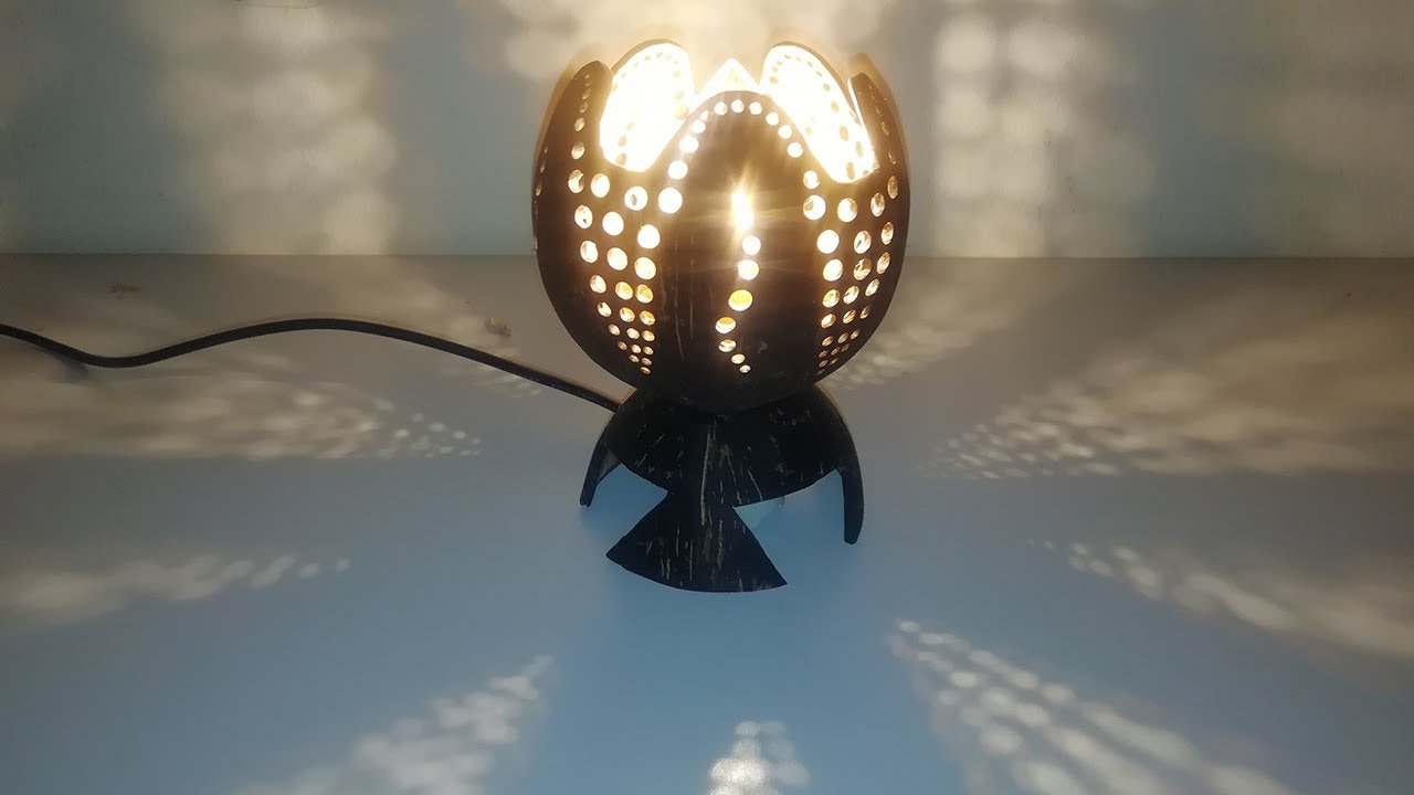 LED Candle Lamp DIY|| Coconut Shell Craft Unique Ideas Tutorial ||Easy ...