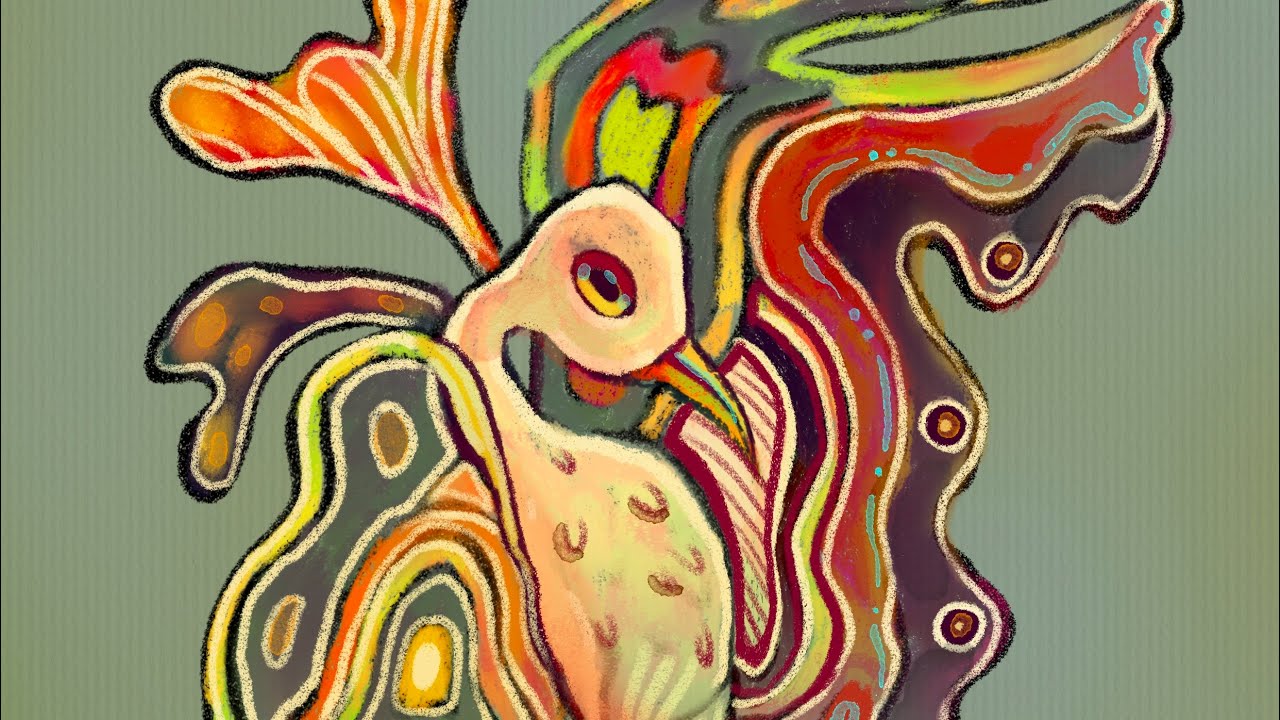 Funky Bird | A Procreate Art Time-lapse - YouTube