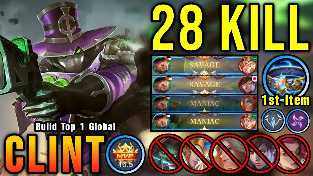 Clint 2x SAVAGE with 28 Kills!! You Must Try This Clint Build!! - Build ...