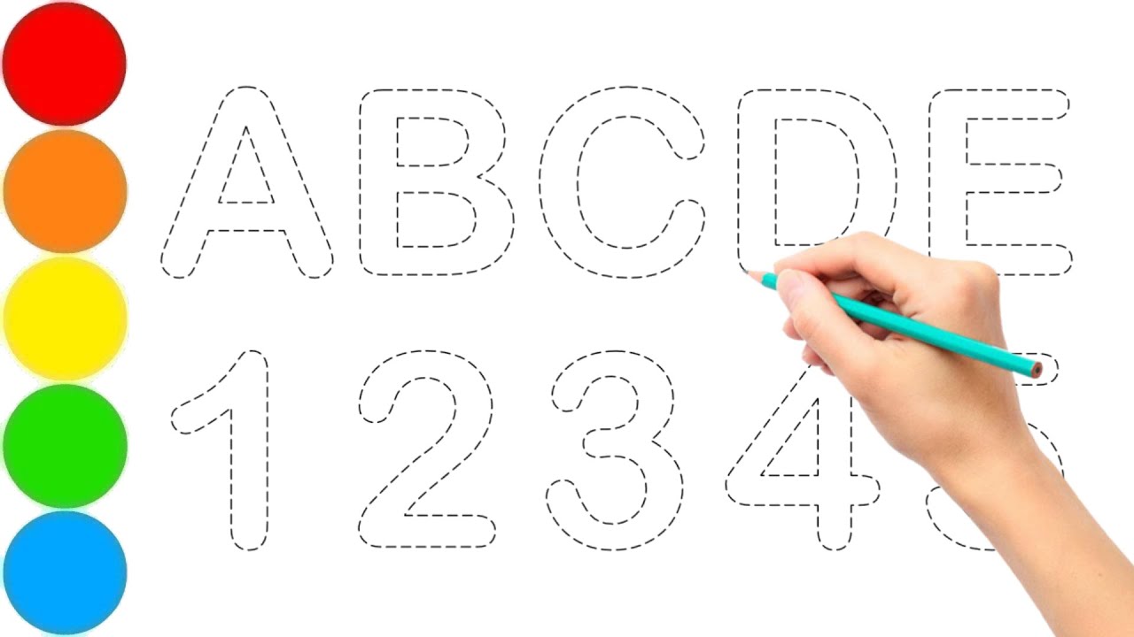 Let's Learn to Draw ABCDE & 12345 for Kids | Counting Numbers | Writing ...