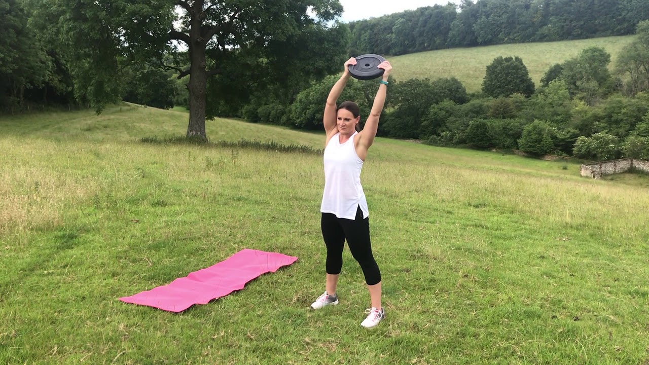 Plate Front Raise Overhead into Lateral Flexion - YouTube