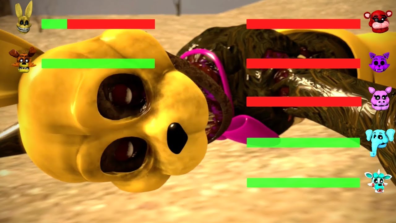 [SFM FNaF] Smiling Critters vs Into the Pit with Healthbars - YouTube