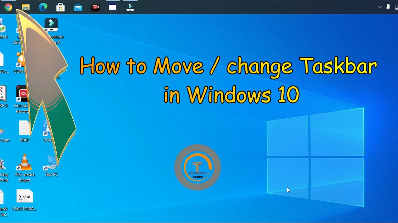 How to Move / change Taskbar in Windows 10 - YouTube