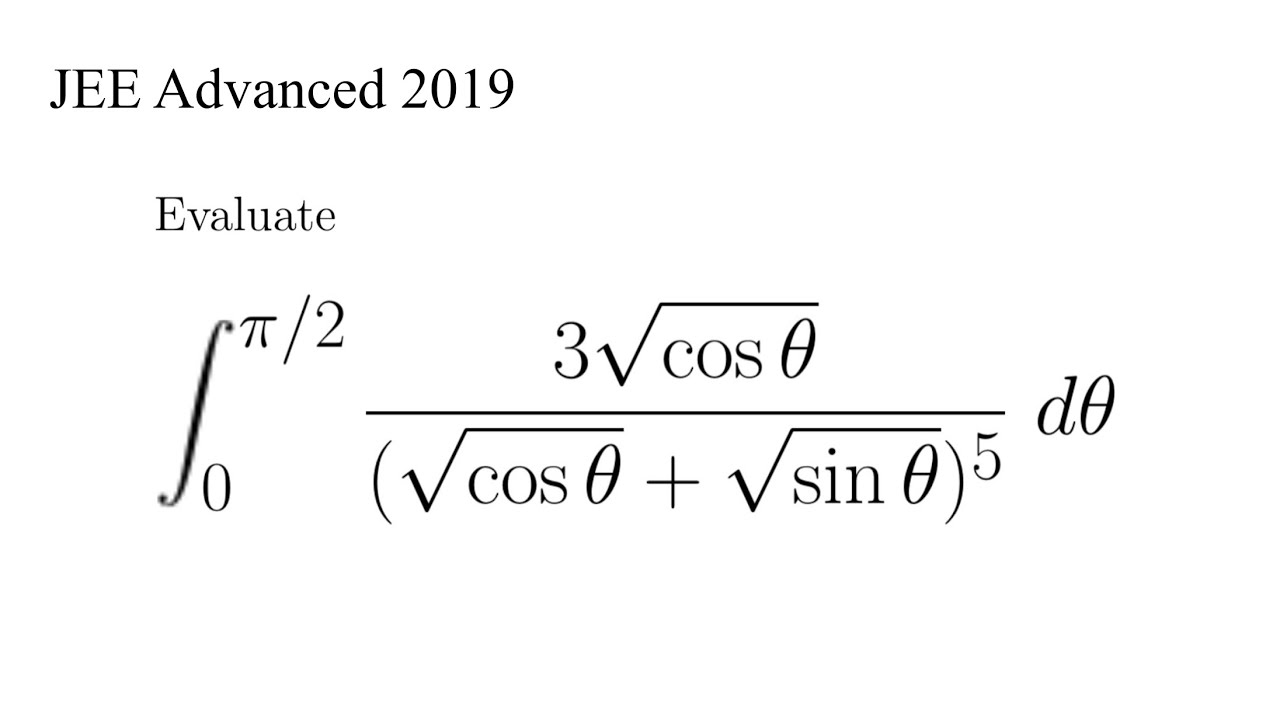 An Integral from the JEE Advanced Exam - YouTube