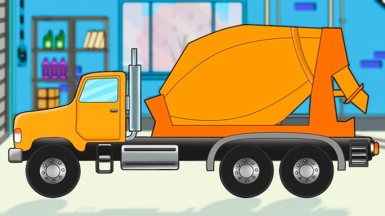 Cement Mixer + More Vehicles Animation & Learning Videos by Children's ...