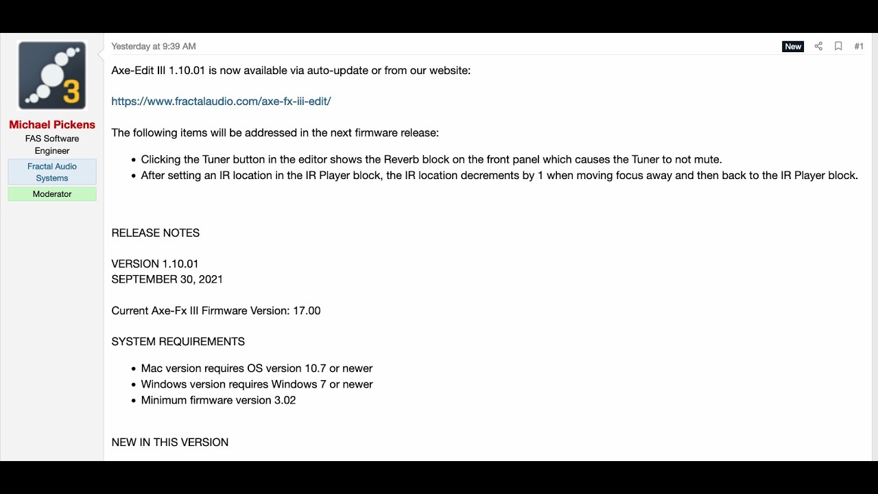 AXE-FX III - Axe-Edit III 1.10.01 Has Been Released! - YouTube