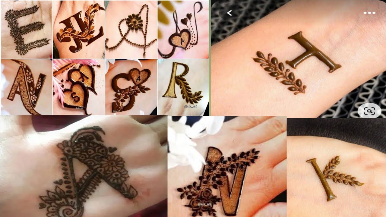 Alphabet Mehndi Design|| Unique mehndi design|Simple Mehndi design ...