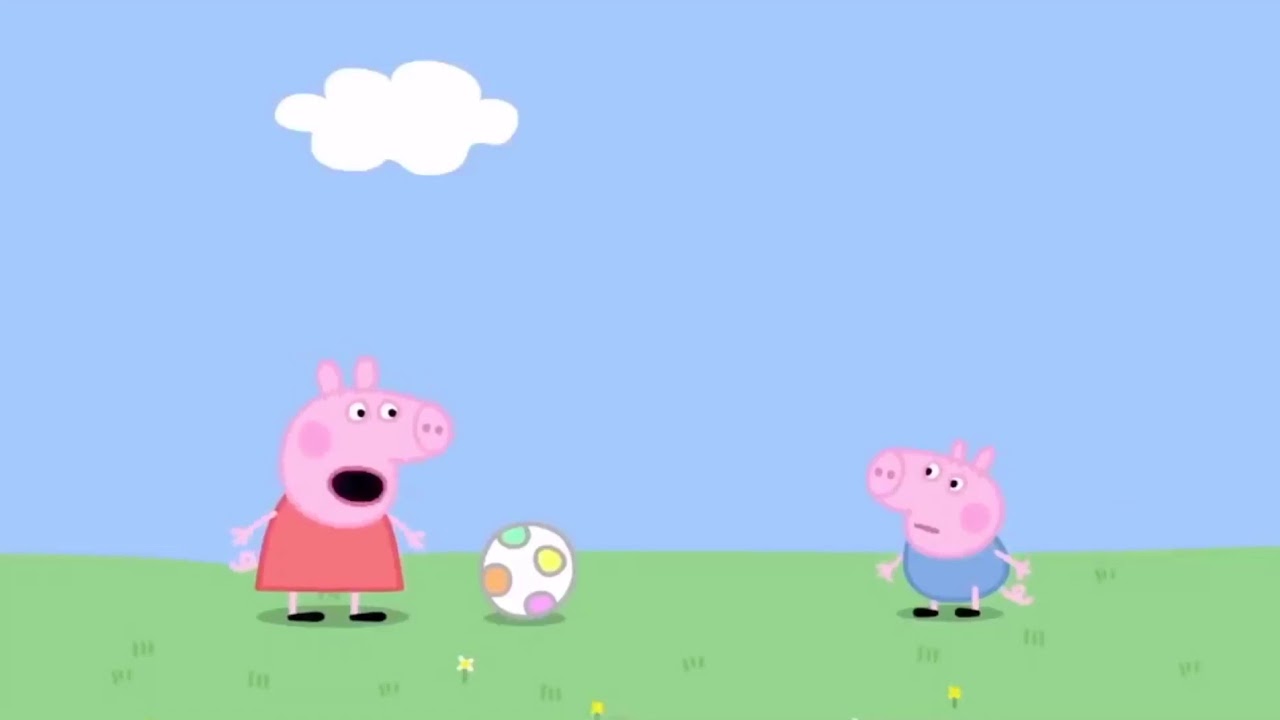 When George throws the ball “too hard” at peppa - YouTube