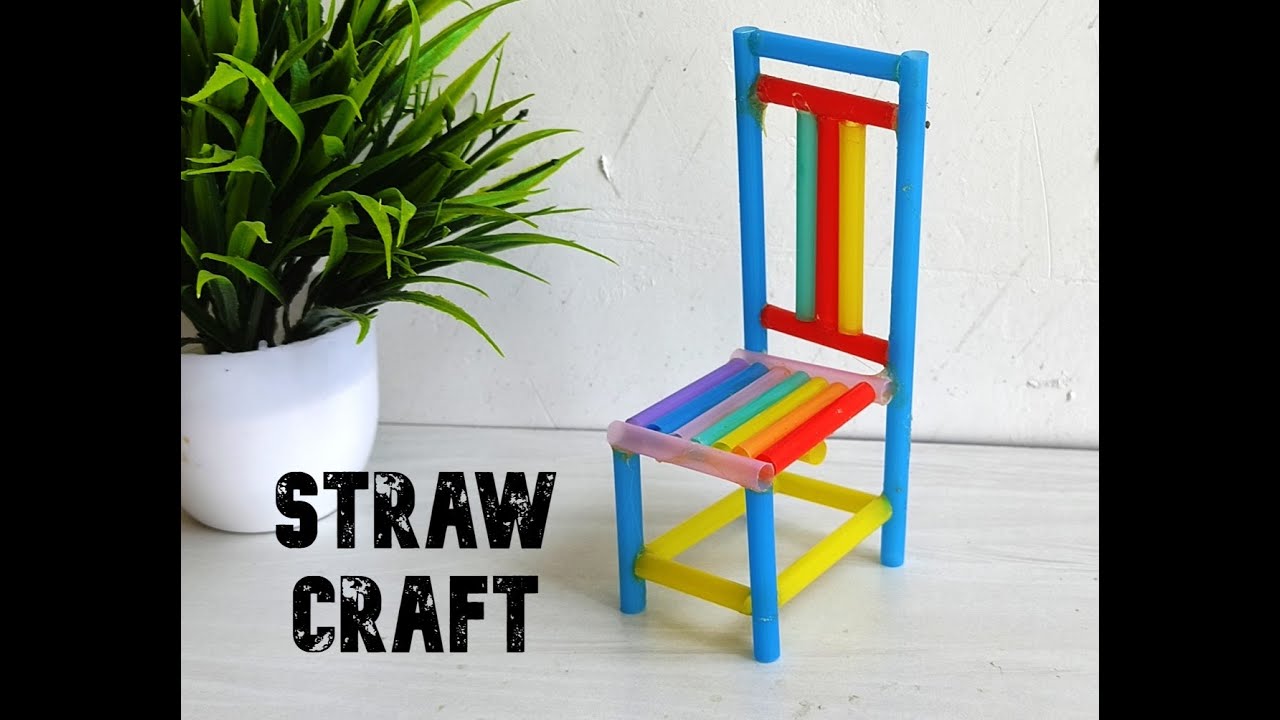 Straw craft ideas | straw chair | best out of waste | diy | mini chair ...