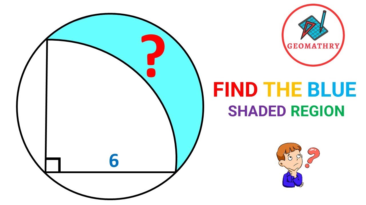 Find The Area of Blue Shaded Region in the Circle | Geometry | Math ...