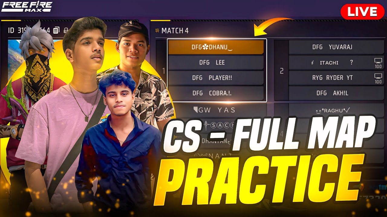 👑CS - FULL MAP 🏆PRACTICE MATCHES AGAINST 🔥TOP SQUADS | FREE FIRE TELUGU ...