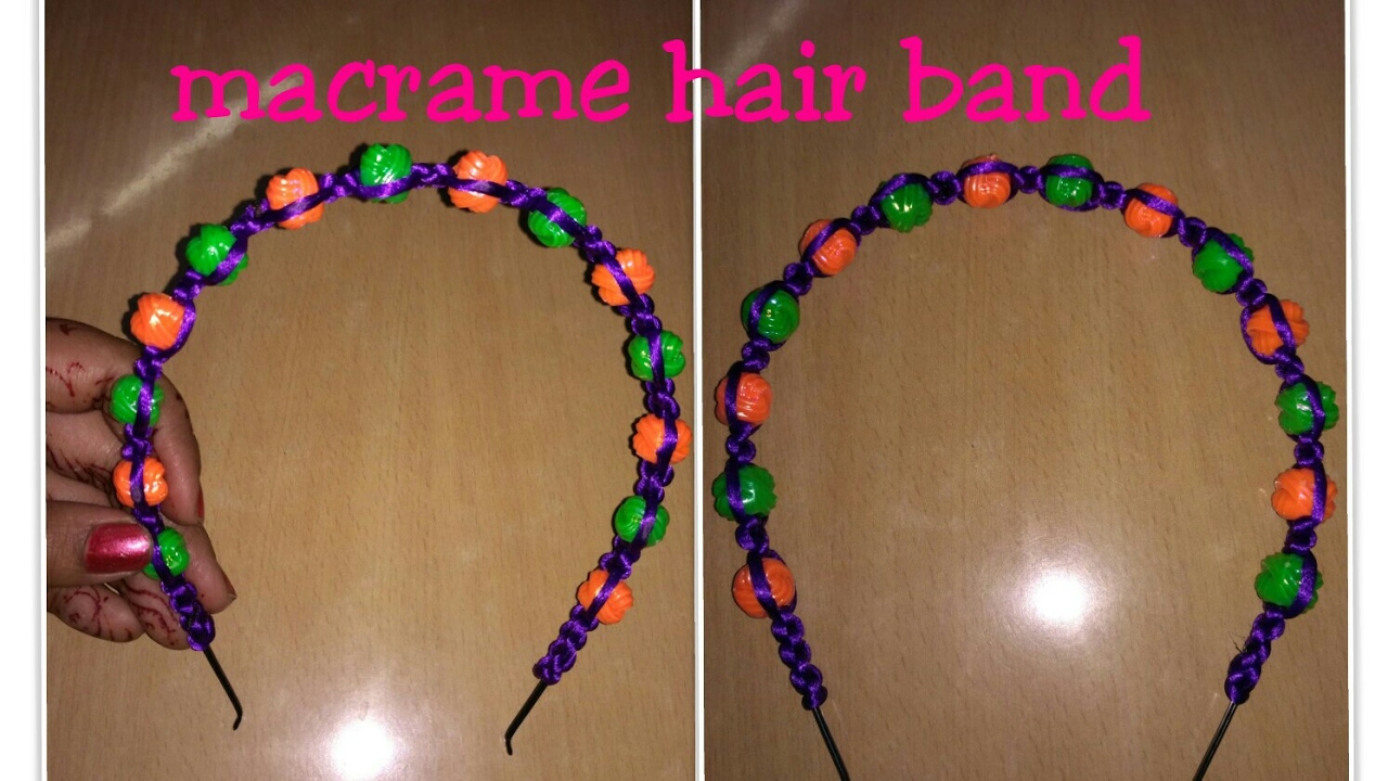 How to make macrame hair band for girls. - YouTube