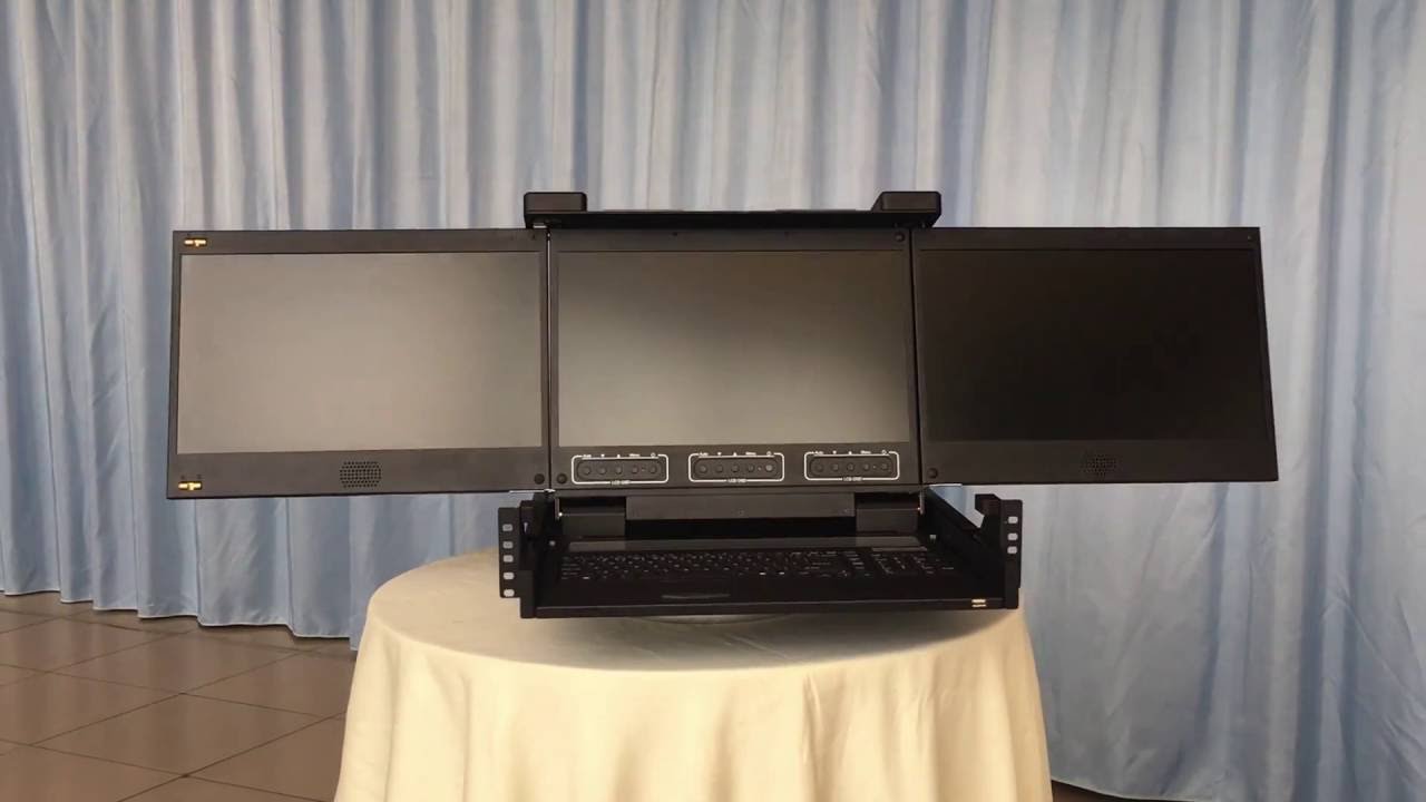 【ANNSO】Triple- screen LCD Console Drawer - YouTube