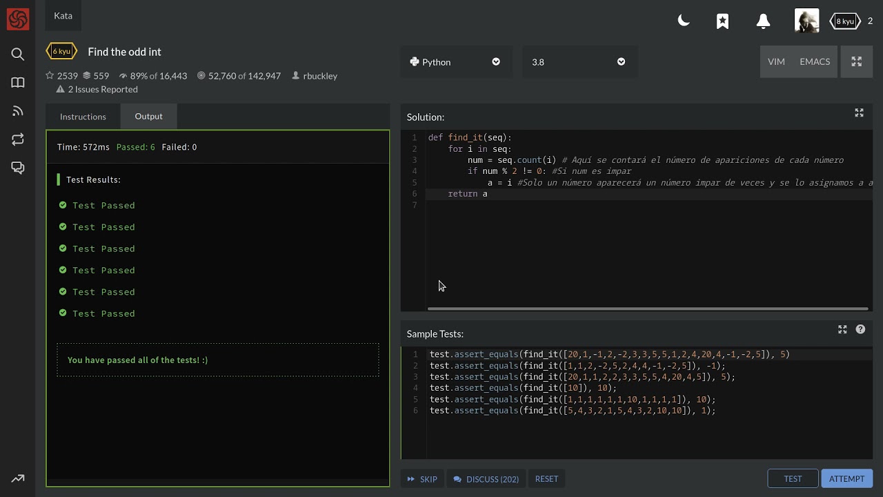 Find The Odd Int SOLUCI N CON PYTHON CODEWARS YouTube find-the-odd-int-soluci-n-con-python-codewars-youtube