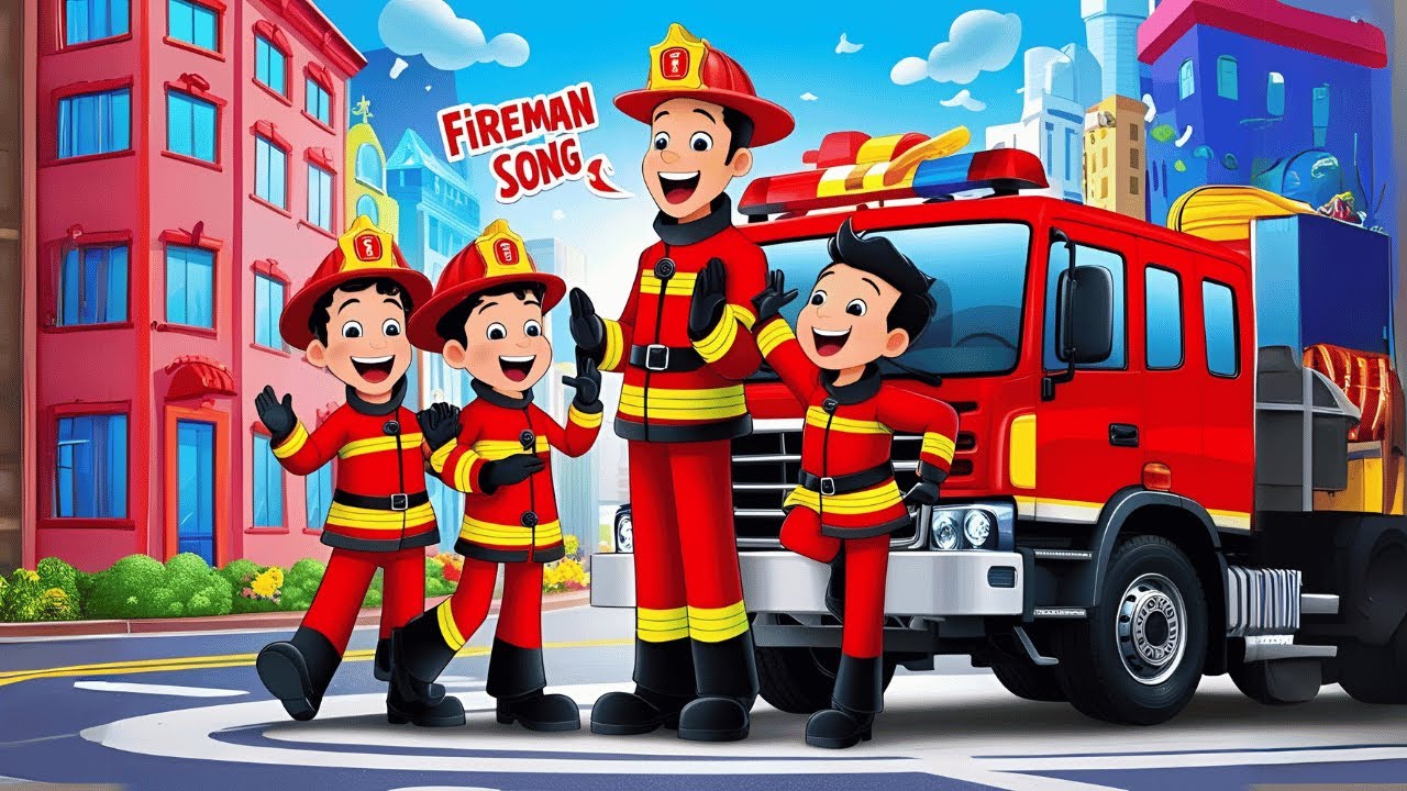 Fireman Song 🚒 & 5 Little Cars 🚗 | Counting with Heroes | Fuzzidoo ...