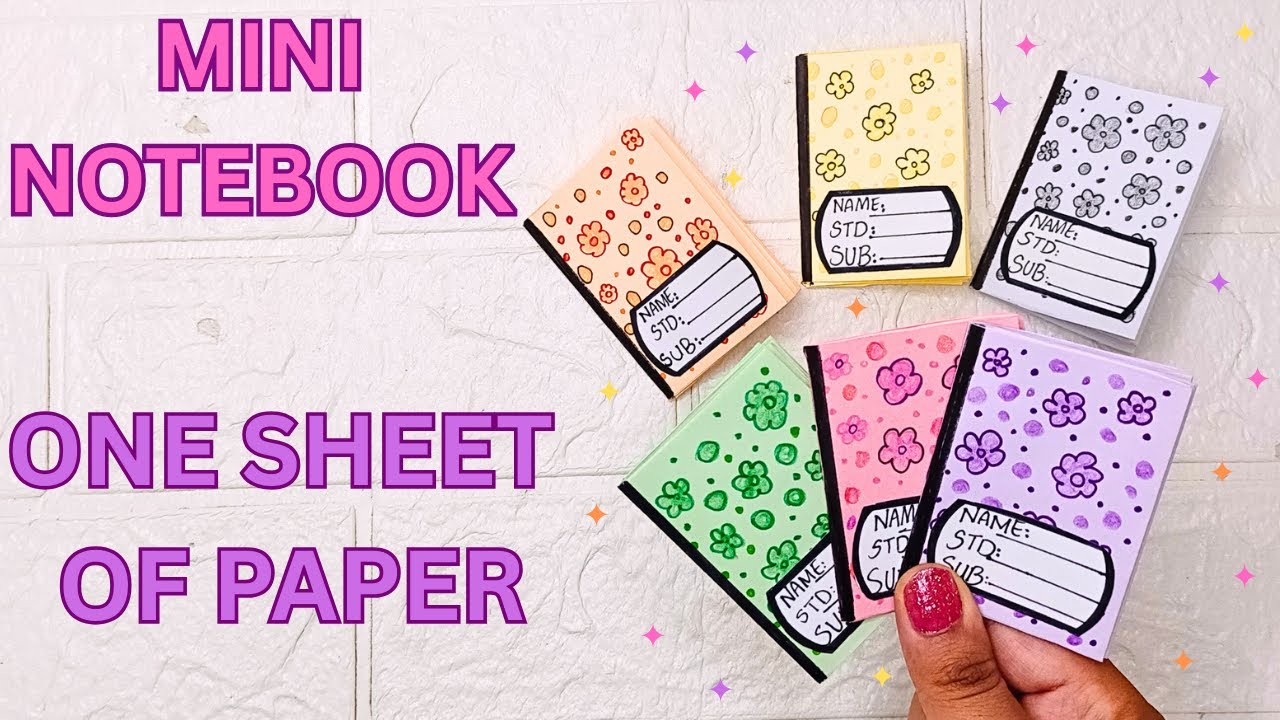 DIY Mini Notebook with Just 1 Sheet of Paper | Easy & Cute! - YouTube
