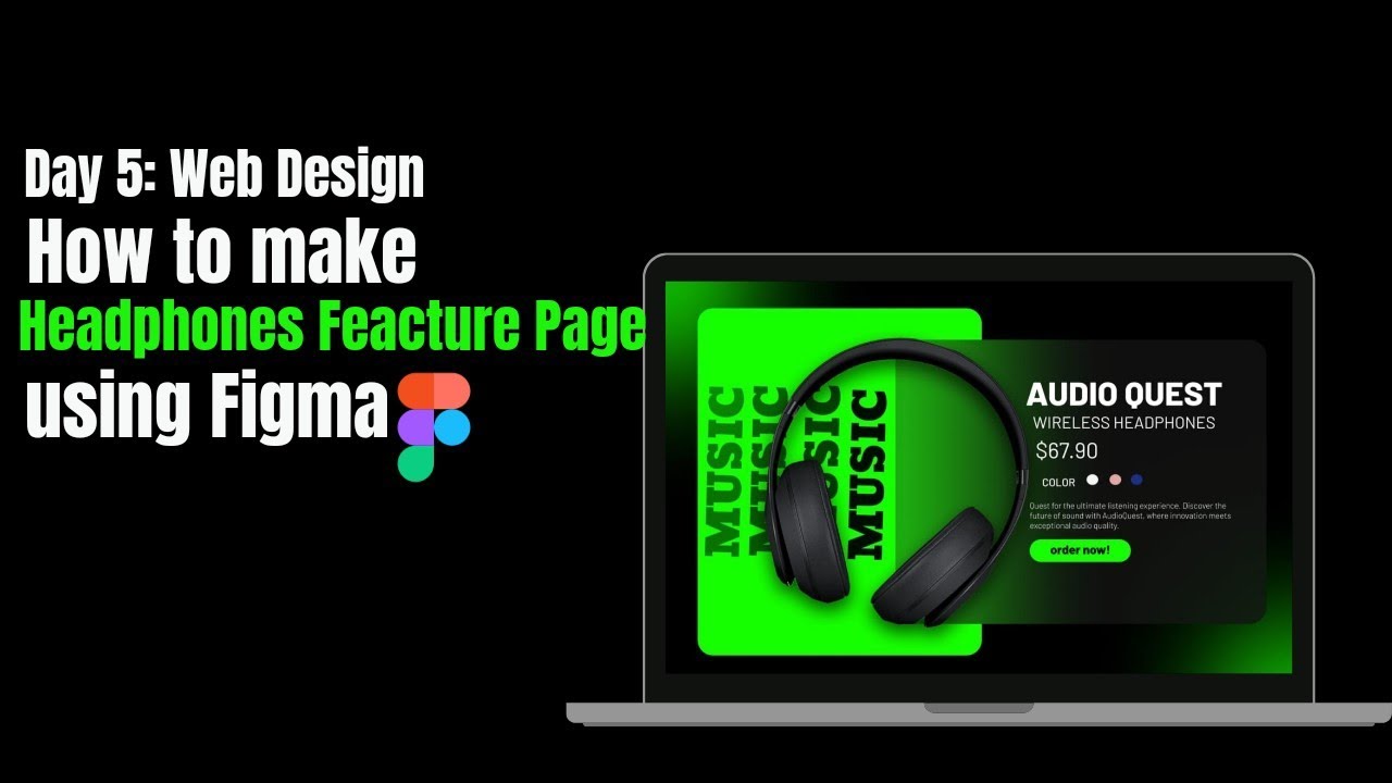 How to make Headphones Feacture page using figma|Day 5 web design - YouTube