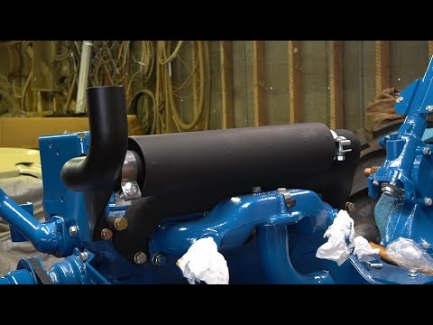 Installing intake and exhaust manifolds on 1964 Ford 4000 Tractor - YouTube