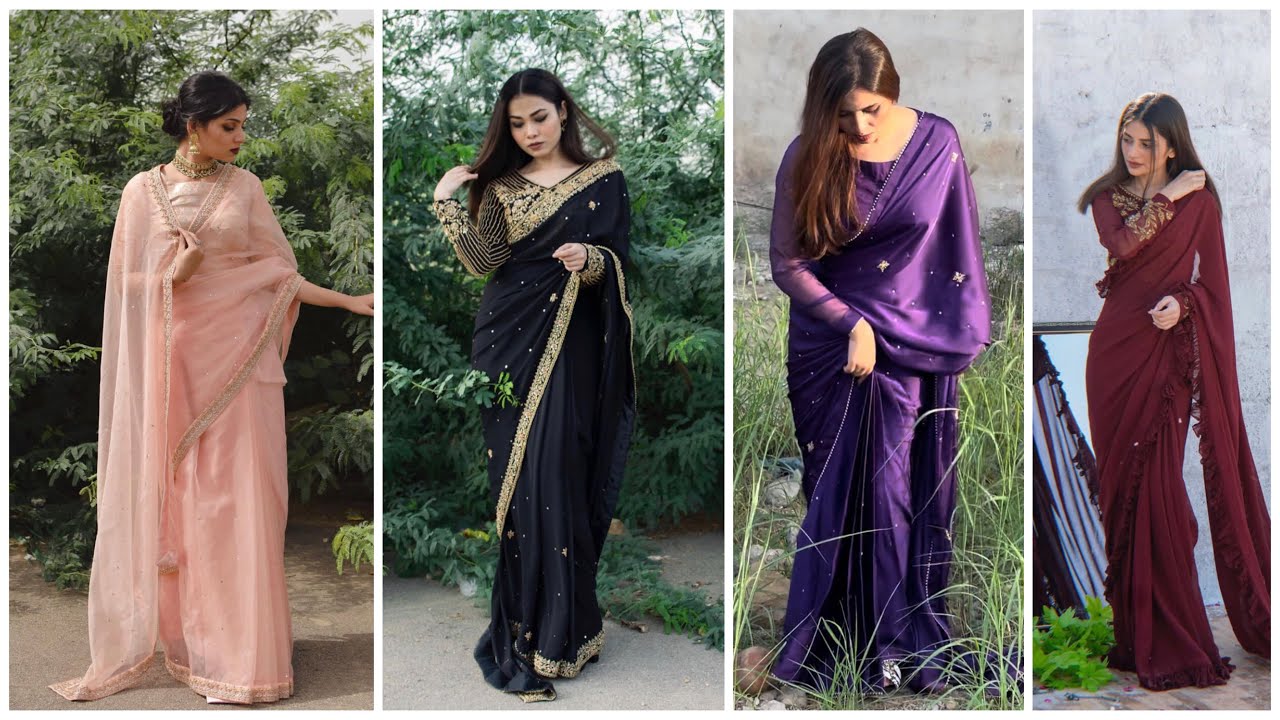 Latest Stylish sahri design||New design||indian sahri design|| design ...