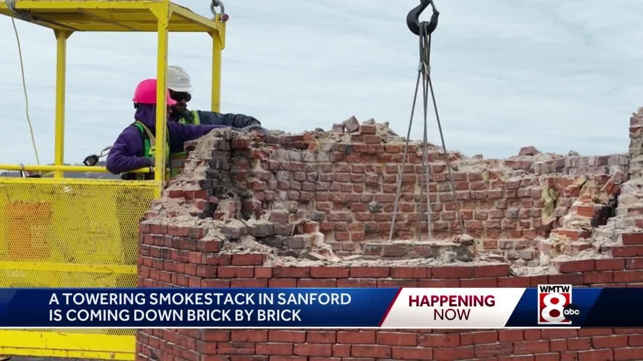 Sanford Smokestack Taken Down - YouTube