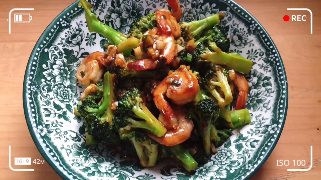 Cik Bunga | Cooking | Stir Fried Broccoli Shrimp with Garlic sauce ...