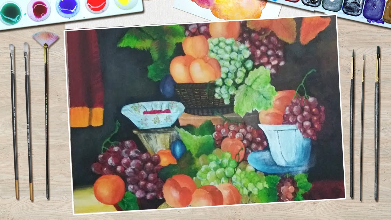 Acrylic Painting Fruits Still Life | Painting Using Acrylic - Realistic ...