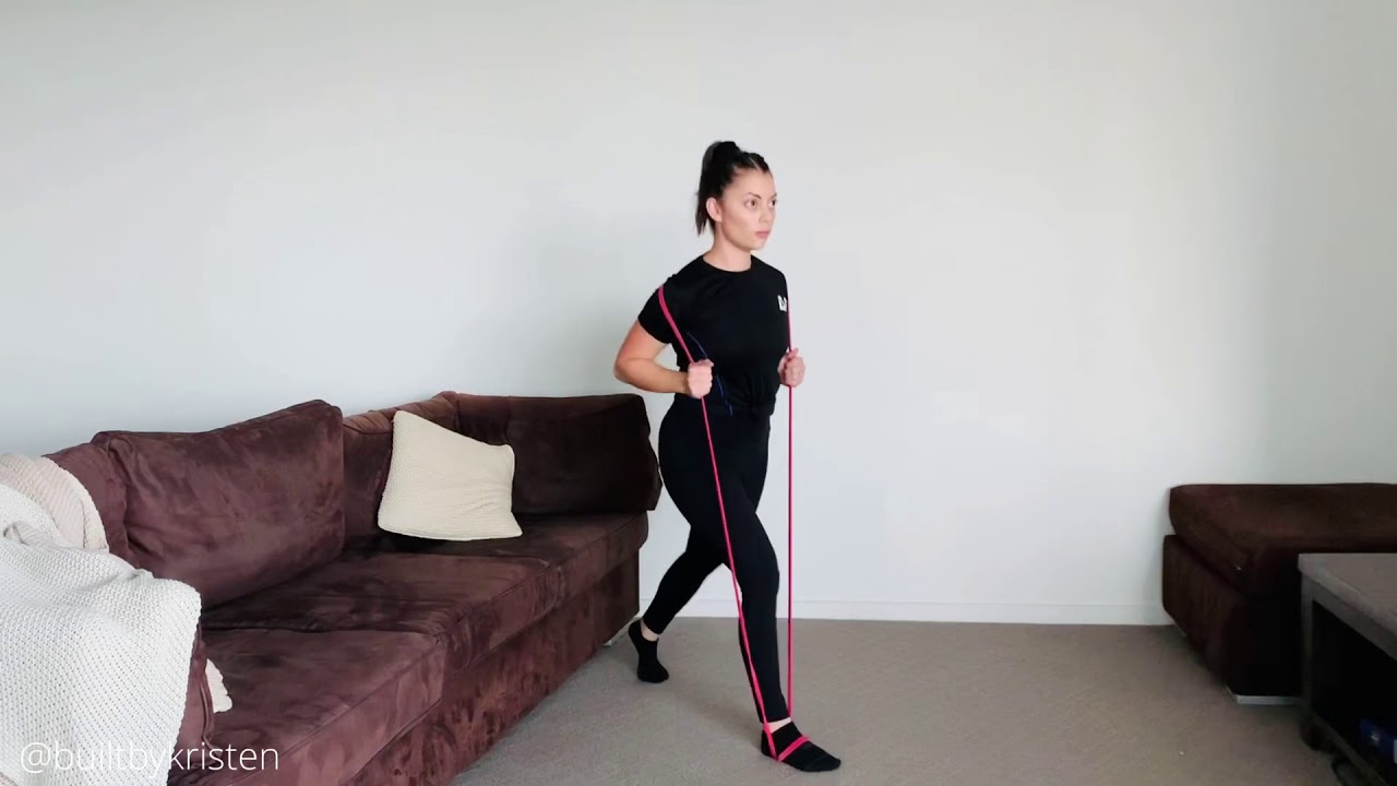 Banded Split Squat (less tension) - YouTube